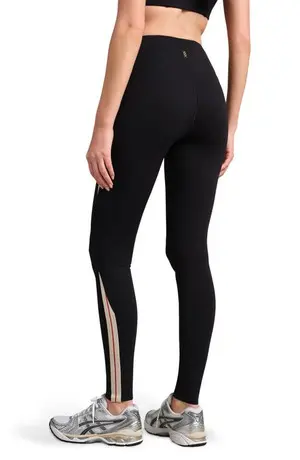 RHONE Retro Revive Side Stripe Leggings - Pure Black