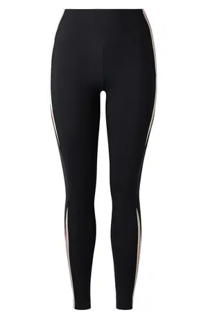 RHONE Retro Revive Side Stripe Leggings - Pure Black