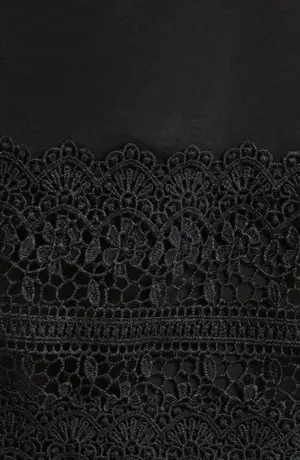 Elan Crochet Trim Cover-up Dress - Black