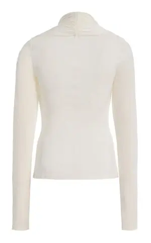 MEL USINE Therese Draped Jersey Top - White