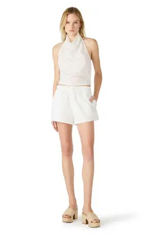 Steve Madden Lou Eyelet Embroidered Drawstring Shorts