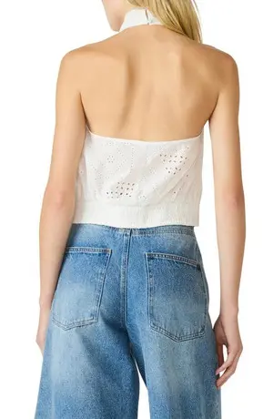 Steve Madden Lou Eyelet Embroidered Halter Top