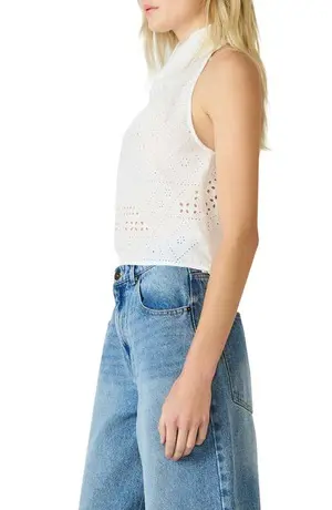 Steve Madden Lou Eyelet Embroidered Halter Top