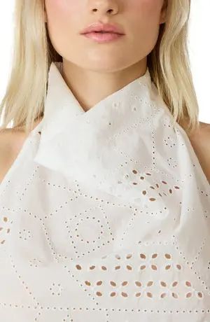 Steve Madden Lou Eyelet Embroidered Halter Top