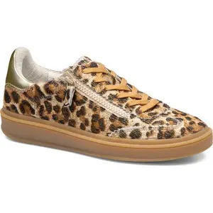 Johnston & Murphy Ashley Genuine Calf Hair Side Zip Sneaker - Gold Leopard/metallic Sheep