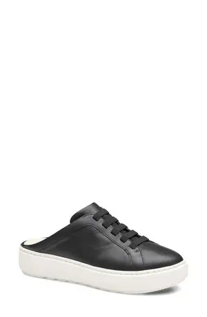 Johnston & Murphy Cammie Platform Sneaker Mule - Black Nappa Leather