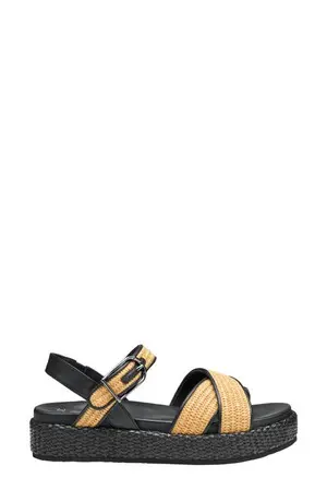 Johnston & Murphy Carli Ankle Strap Platform Sandals - Black Nappa Leather