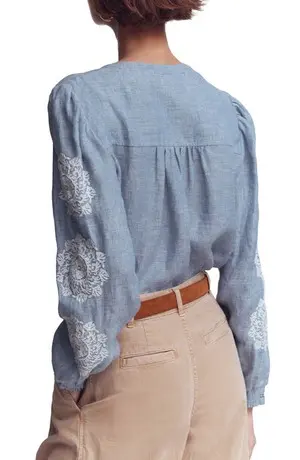 Boden Embroidered Cotton Top