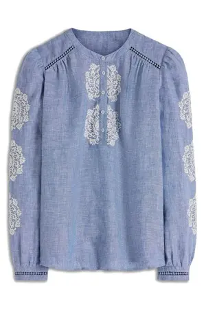 Boden Embroidered Cotton Top