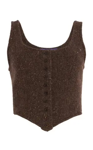 Ralph Lauren Sherry Tweed Vest Top - Brown