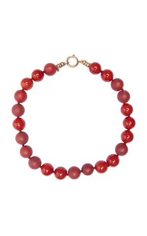 DON'T LET DISCO Carnelian Orbs Necklace Sequence - Red