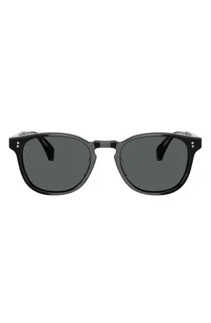 Oliver Spencer 51mm Polarized Round Sunglasses - Black/midnight Express Polar