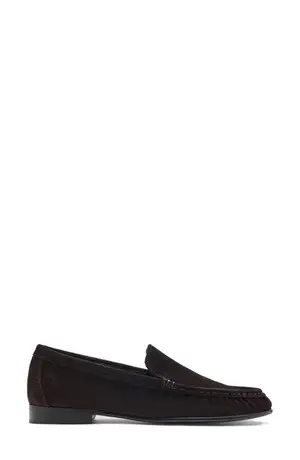 Mango Gathered Suede Loafer - Chocolate