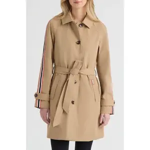 Hunter Sophia Sleeve Stripe Trench Coat - British Tan