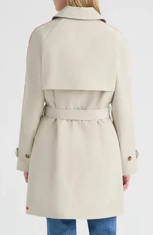 Hunter Stripe Sleeve Trench Coat - Vanilla