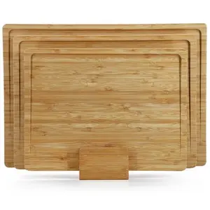 MEGACHEF 3 Piece Natural Wood Cutting Board Set With Base