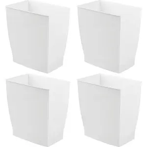MONO Rectangular Trash Can, 2.5 Gal. / 9.5 Liter, 4-pack - White