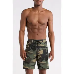 TENŌRE Printed Board Shorts - Olive