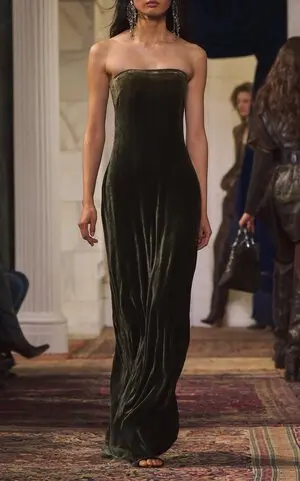 Ralph Lauren Farley Strapless Velvet Gown