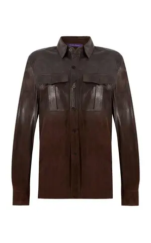 Ralph Lauren Landry Lightweight Suede Shirt - Brown