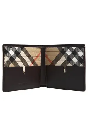 Burberry Equestrian Knight Design Leather Bifold Wallet