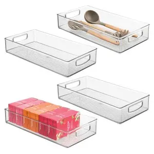 LINUS Stackable Pantry Storage Bin With Handles, Set Of 4