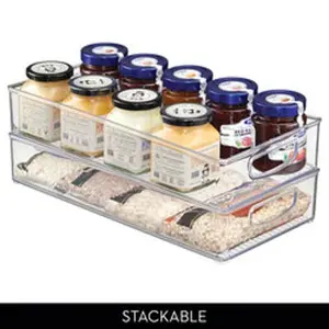 LINUS Stackable Pantry Storage Bin With Handles, Set Of 4