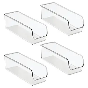 LINUS Narrow Pantry Bin For Kitchen Storageset Of 4 - Clear