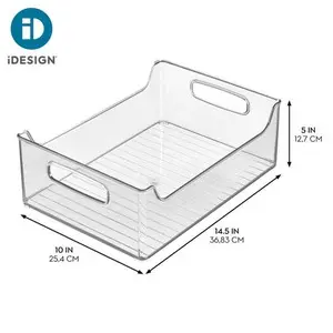 LINUS Plastic Stackable Pantry Bin With Handles, Set Of 4