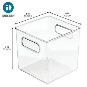 LINUS Cube Storage Bin With Handles For Pantry, Set Of 4