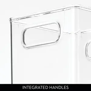 LINUS Cube Storage Bin With Handles For Pantry, Set Of 4