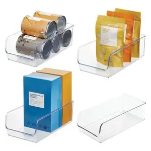 LINUS Pantry Bin For Kitchen Or Cabinet Storageset Of 4 - Clear