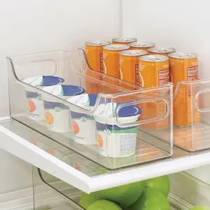 LINUS Stackable Plastic Pantry Binstorage Bin With Handles For Cabinets Or Fridgeset Of 4
