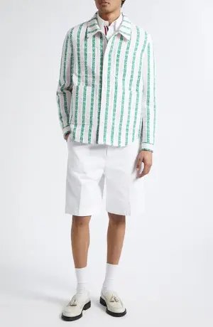 Thom Browne Stripe Utility Shirt Jacket - Light Pink
