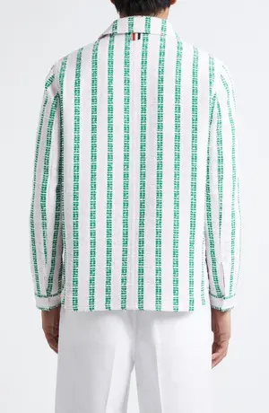 Thom Browne Stripe Utility Shirt Jacket - Light Pink