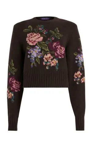 Ralph Lauren Embellished Knit Sweater - Brown