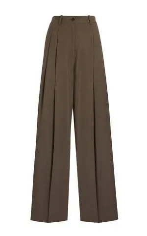 Ralph Lauren Clarice Wool Suiting Pants - Taupe
