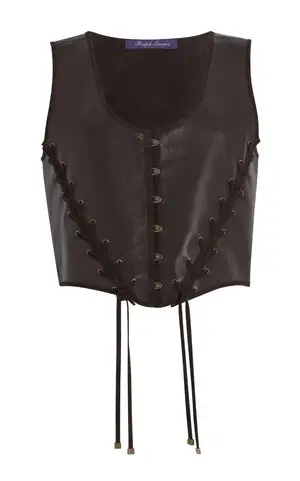 Ralph Lauren Thurlow Leather Corset Top