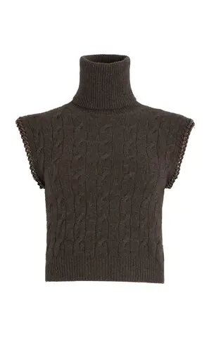 Ralph Lauren Cable-knit Cashmere Turtleneck Sweater - Taupe
