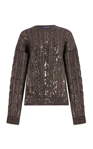 Ralph Lauren Embellished Cable-knit Sweater