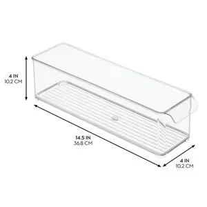 BASIC Stackable Fridge Storage Bin With Handle, Set Of 6