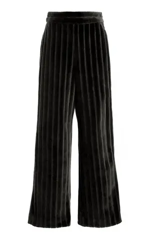 MEL USINE Marie Velvet Corduroy Pants - Black