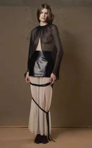 MEL USINE Silk Chiffon Shawl Top