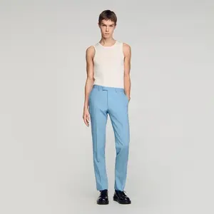 Sandro Wool Suit Trousers - Sky Blue