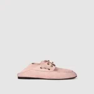 Sandro Suede Boat Shoe Loafers - Pink