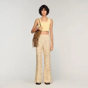Sandro Floral Trousers - Butter / Pink