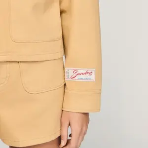 Sandro Straight-cut Denim Jacket - Beige