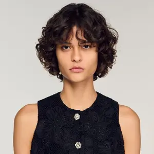 Sandro Embroidered Guipure Crop Top