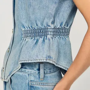 Sandro Fitted Denim Top