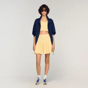 Sandro Mini Knit Skater Skirt - Butter